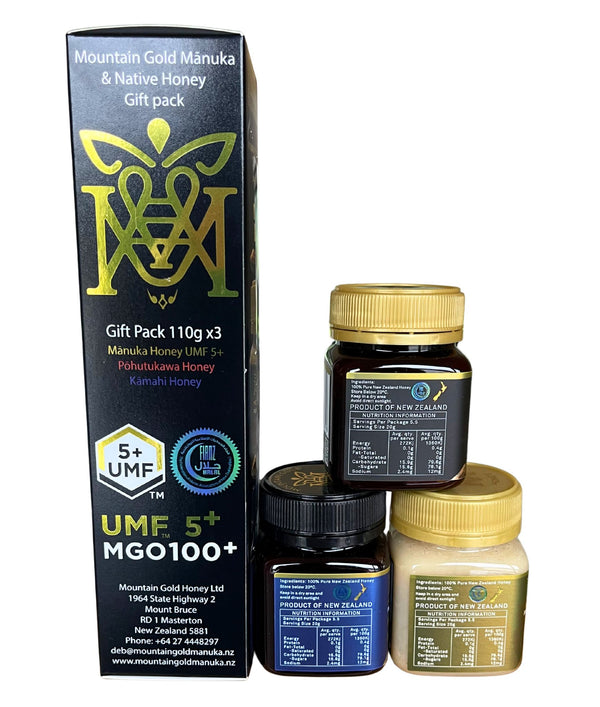 UMF Manuka and Native Honey Variety 3-Pack | 100% Pure NZ Honey ...